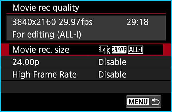 How to Enable Canon EOS R HDR Movie Shooting Mode in your Video ...