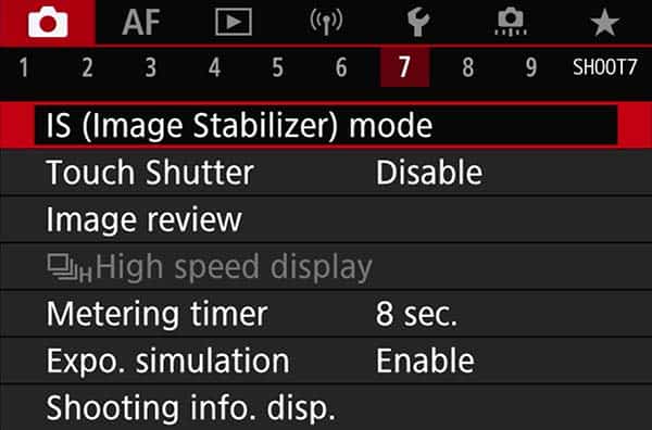 How to Turn IBIS on or off on a Canon R5, R6, or R6 Mark II Camera ...