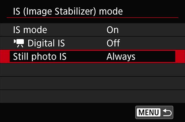 How to Turn IBIS on or off on a Canon R5, R6, or R6 Mark II Camera ...